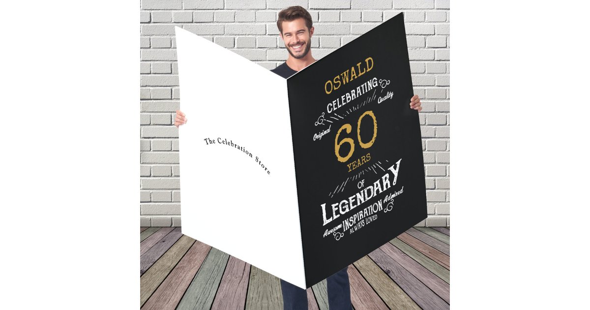 60th Birthday Custom Jumbo Legendary Funny Card | Zazzle