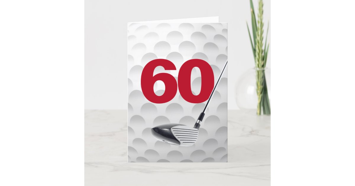60th Birthday Golf Ball Design Card | Zazzle