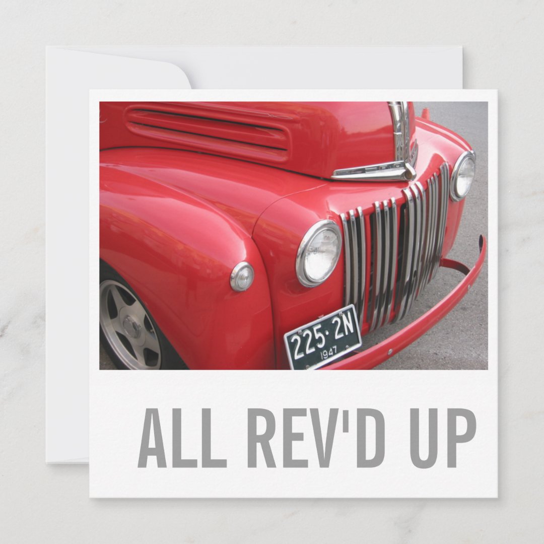60th Birthday Invitations Truck Lover All Rev'd Up | Zazzle