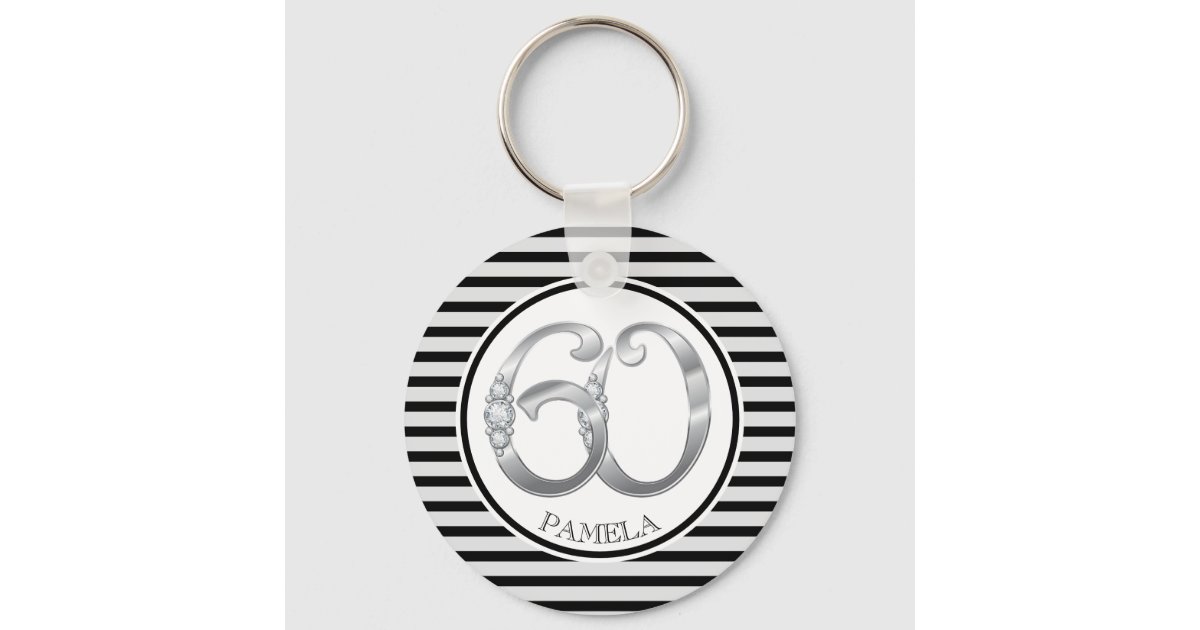 60th Birthday Keychain | Zazzle