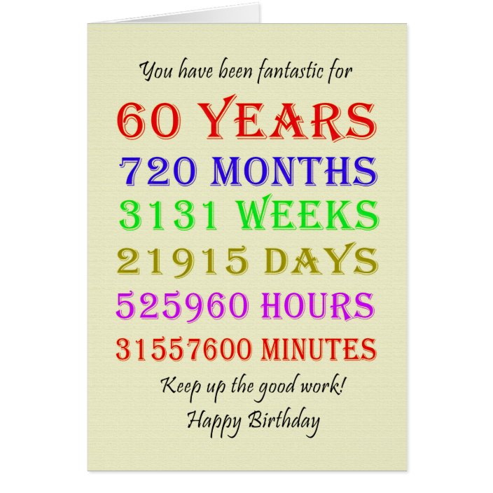 60th Birthday Milestones | Zazzle.com
