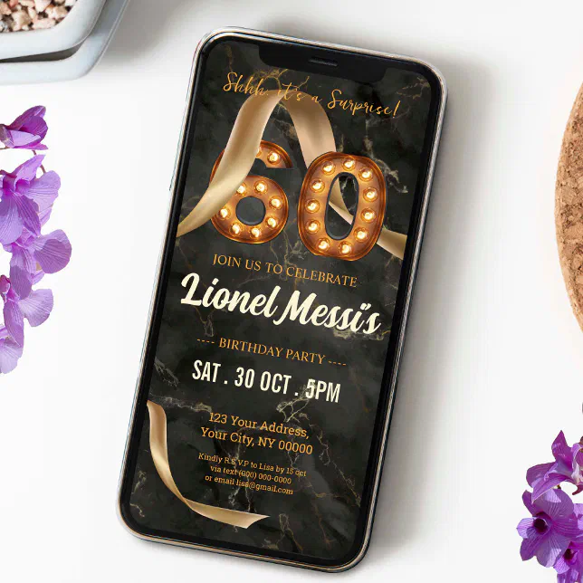 60th Birthday Mobile Invitation | Zazzle