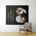 60th Birthday Number 60 Photo Collage Modern Black Tapestry | Zazzle