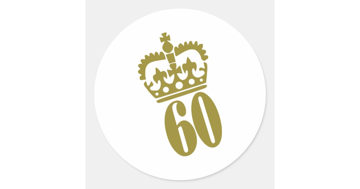 60th Birthday - Number – Sixty Classic Round Sticker | Zazzle