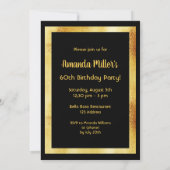 60th birthday party gold black hello sixty invitation | Zazzle