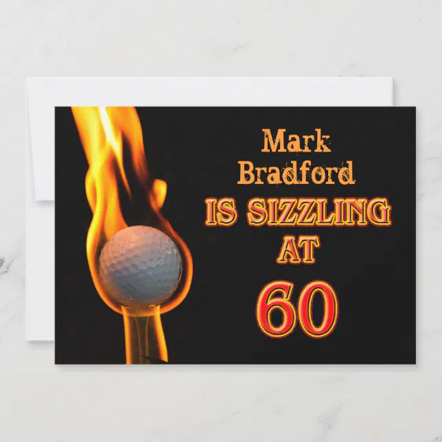 60th Birthday Party Invitation - Golf - Sizzling! | Zazzle