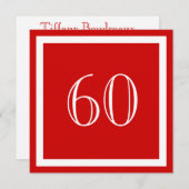 60th Birthday Party Invitation - Red | Zazzle
