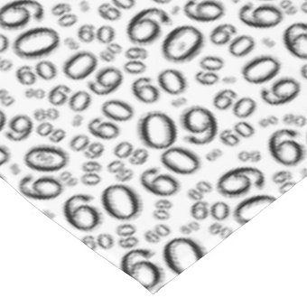 60th Birthday Party Theme, Black and White Tablecloth | Zazzle