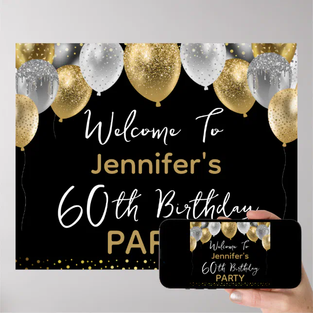 60th Birthday Party Welcome Sign | Zazzle