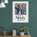 60th birthday photo typography modern minimal poster | Zazzle