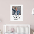 60th birthday photo typography modern minimal poster | Zazzle