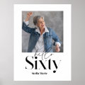 60th birthday photo typography modern minimal poster | Zazzle