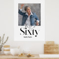 60th birthday photo typography modern minimal poster | Zazzle