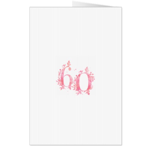 60th Birthday Pink Floral Numbers Jumbo Two Photo Card | Zazzle