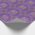 60th Birthday Purple and Gold Glitter Frame Wrapping Paper | Zazzle