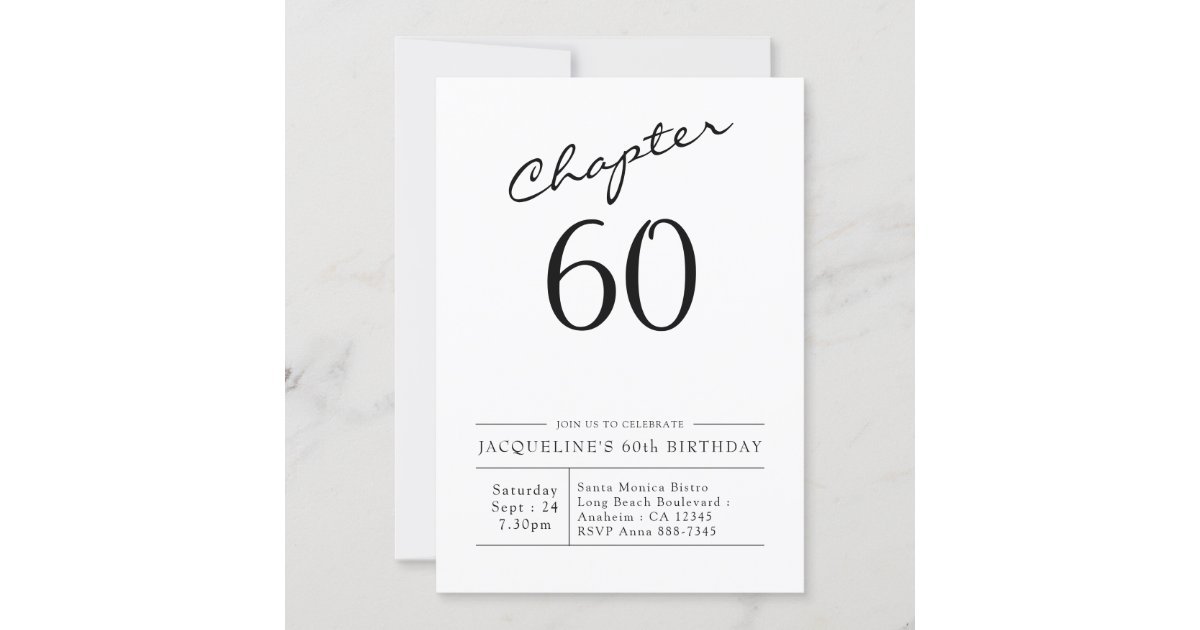 60th Birthday Script 60 Party Invitation | Zazzle