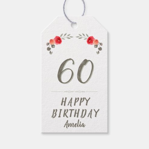 60th Birthday Gift Tags & Gift Enclosures | Zazzle