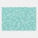 60th Birthday Teal & White Number Pattern 60 Wrapping Paper Sheets | Zazzle