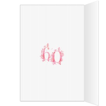 60th Birthday with 5 Photos and a Floral Number 60 Card | Zazzle