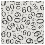 60th Black & White Random Number Pattern 60 Fabric | Zazzle