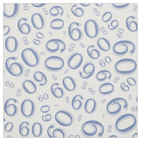 60th Black & White Random Number Pattern 60 Fabric | Zazzle