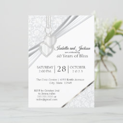 60th Diamond Anniversary Design Invitation | Zazzle