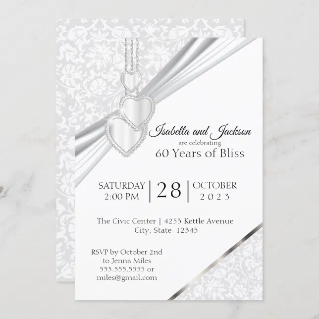 60th Diamond Anniversary Design Invitation | Zazzle