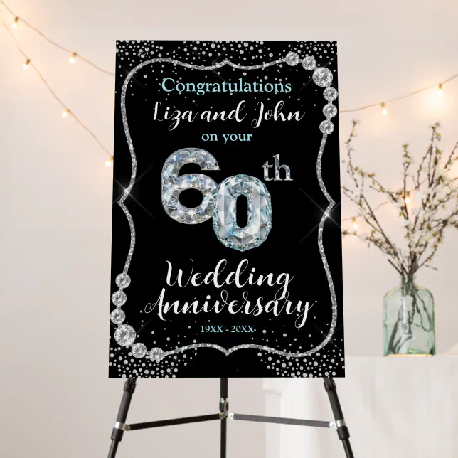 60th Diamond Anniversary Welcome Sign | Zazzle