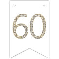 60th Diamond Wedding Anniversary Gold Typography Bunting Flags | Zazzle