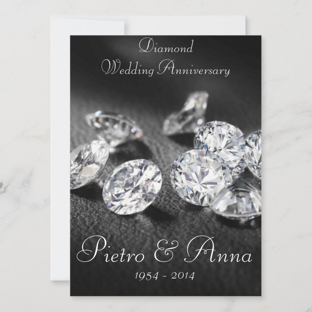 60th Diamond Wedding Anniversary Invitation | Zazzle