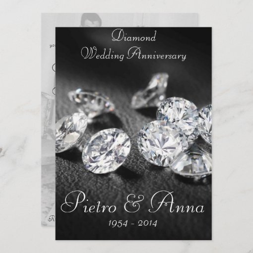 60th Diamond Wedding Anniversary Invitation | Zazzle