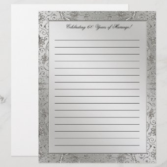 60th Diamond Wedding Anniversary Letterhead | Zazzle