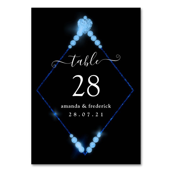 60th Diamond Wedding Anniversary Table Number | Zazzle.com