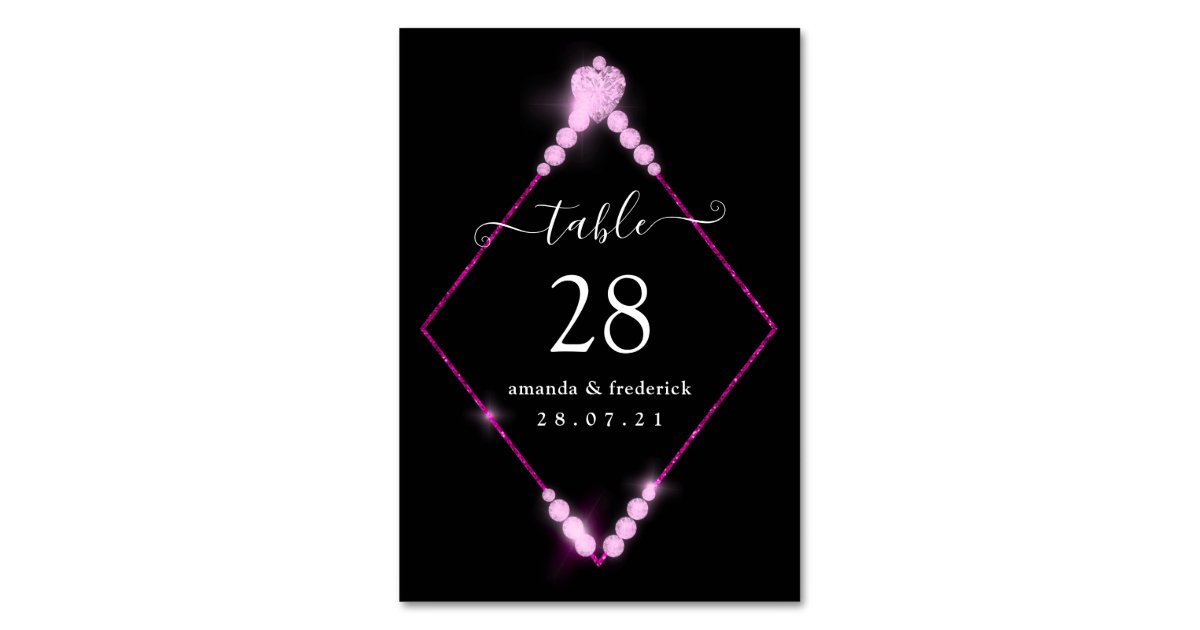 60th Diamond Wedding Anniversary Table Number | Zazzle