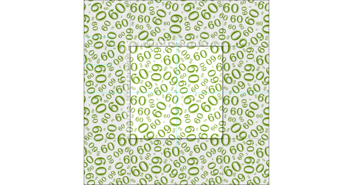 60th Green & White Random Number Pattern 60 Fabric | Zazzle