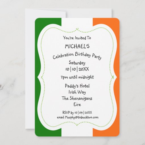 60th Irish Birthday Party Invitation | Zazzle