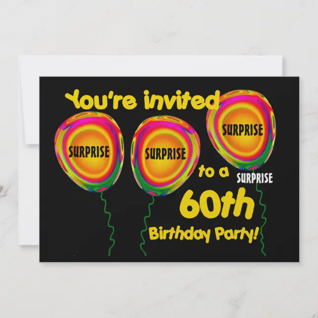 60th SURPRISE Birthday Party Invitation Template | Zazzle