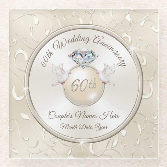 60th Wedding Anniversary Gift Ideas For Parents Glass Coaster Zazzle 60th-wedding-anniversary-gift-ideas-for-parents-glass-coaster-zazzle