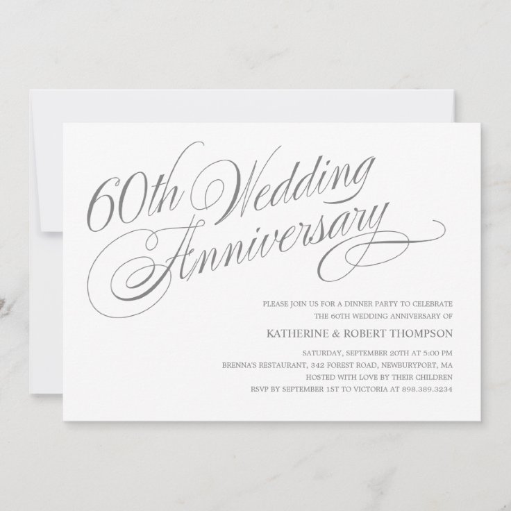 60th Wedding Anniversary Invitations | Zazzle