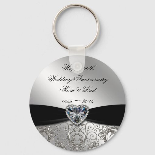 60th Wedding Anniversary Key Chain | Zazzle