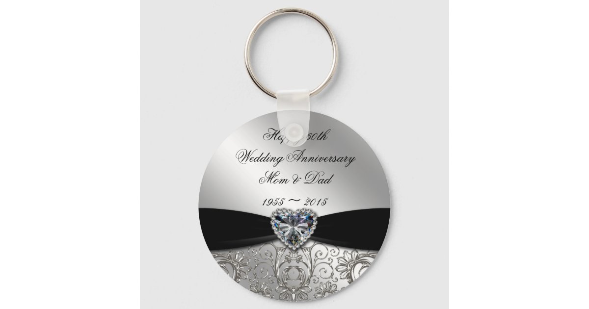 60th Wedding Anniversary Key Chain | Zazzle