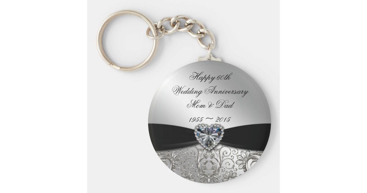 60th Wedding Anniversary Key Chain | Zazzle.com