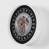 60th Wedding Anniversary PHOTO Gift Diamond Sixty Clock | Zazzle