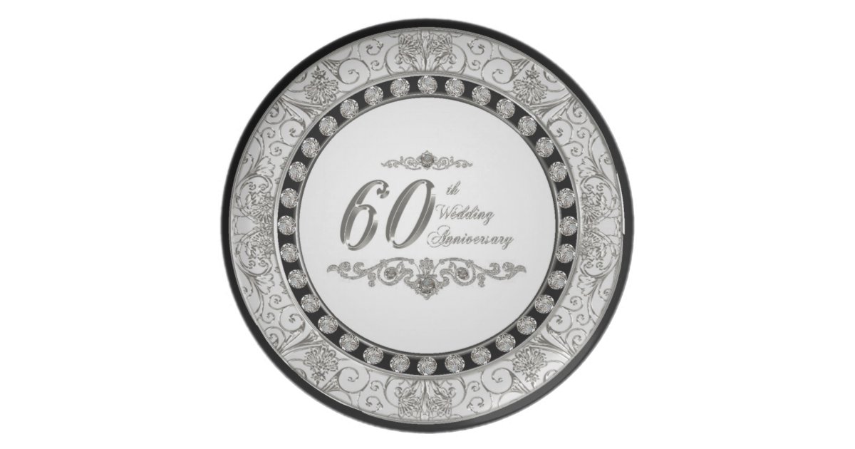 60th Wedding Anniversary Plate | Zazzle