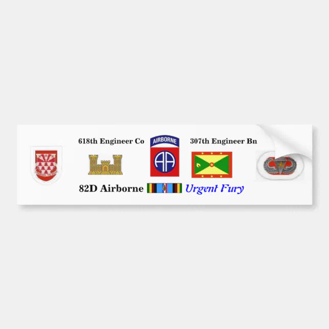 618th Engineer Co Urgent Fury Bumper Sticker | Zazzle