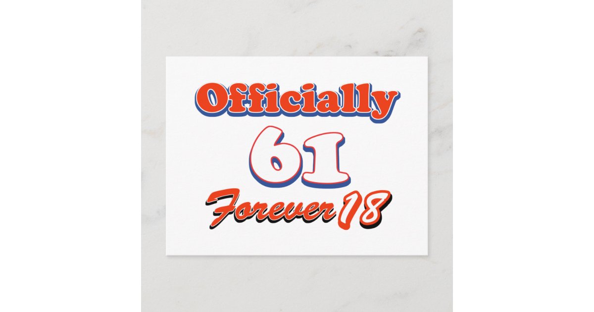 61 years old birthday designs postcard | Zazzle
