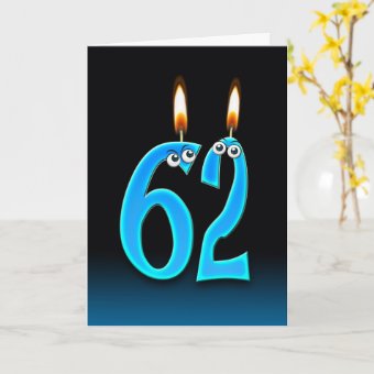 62nd Birthday Candles Card | Zazzle