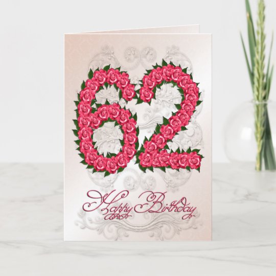 62nd birthday card with roses and leaves | Zazzle.com