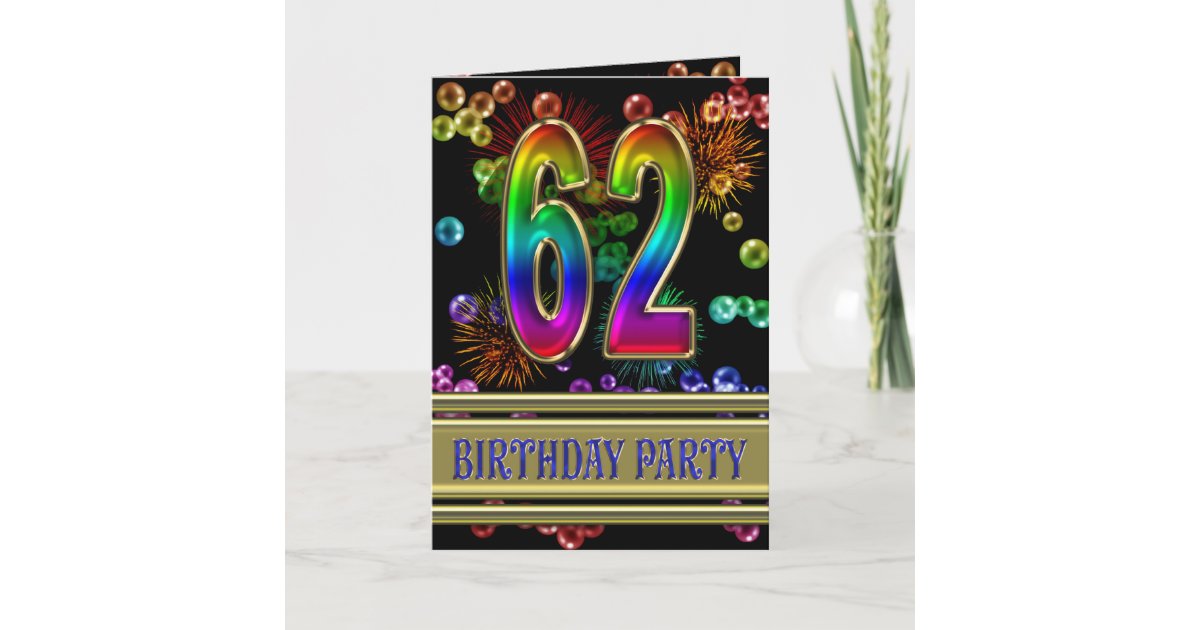 62nd Birthday party Invitation | Zazzle
