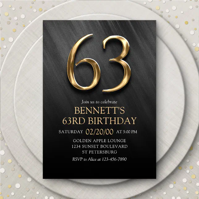 63rd Birthday Invitation | Zazzle